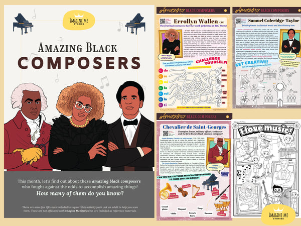 DIGITAL FILE - Amazing Black Composers Activity Pack – Imagine Me Stories